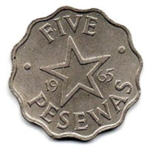 Moneda: 5 Pesewas (Ghana) (1965~1967 - Cedis) WCC:km8