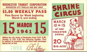Transport Ticket: Shrine Circus - Big Acts (Rochester Transit ...