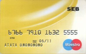Bank Card: SEB Maestro (SEB Bank, UkraineCol:UA-MS-0182