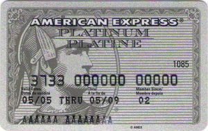 Bank Card: AMEX Platinum (AMEX Bank Of Canada, CanadaCol:CA-AE-0001 💳