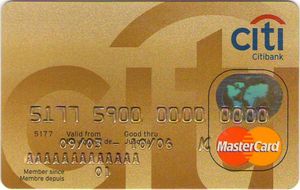Bank Card: MasterCard Gold (Citibank, CanadaCol:CA-MC-0003.02