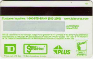Carte bancaire: TD Access (TD Canada Trust / The Toronto Dominion Bank ...