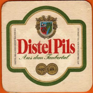 Sous-bock de bière: Distel Pils (Distelhäuser Brauerei Ernst Bauer GmbH ...