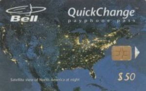 Phonecard: Satellite View At Night (Bell, Canada(Chip Cards) Col:B20087