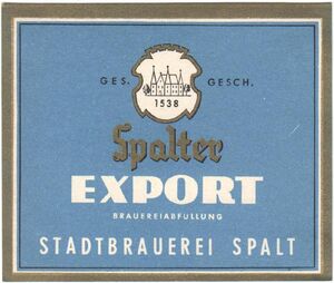 Drink Label: Spalter Export (Stadtbrauerei Spalt, Germany, Federal ...