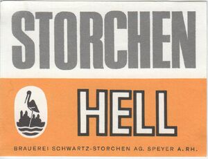 Drink Label: Storchen Hell (Brauerei Schwartz-Storchen A.G., Germany ...