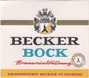 Drink Label: Becker Bock (Privatbrauerei Becker, Germany, Federal ...