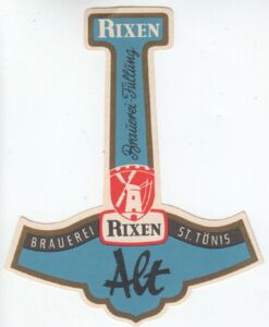 Drink Label: Rixen Alt (Brauerei Rixen, St. Tönis, Germany, Federal ...