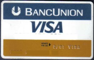 Bank Card: BancUnion - Visa (Banc Union, VenezuelaCol:VE-VI-0290