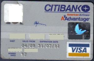 Bank Card: CITIBANK - American Airlines Advantage (Citibank ...