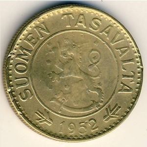 Coin: 10 Markkaa (Finland(1918~1953- Republic (1st issue)) Col:FI ...