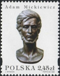 Stamp: Bust of Mickiewicz, by Jean David d'Angers (Poland(200th ...
