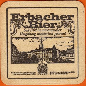 Beer Coaster: Erbacher bier (Erbacher Brauhaus J. Wörner & Söhne KG ...