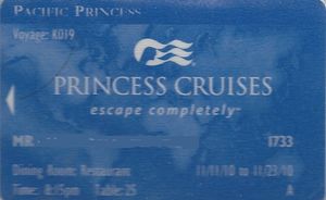 Carte d’hôtel: Pacific Princess (Princess Cruises (Shipping Company ...