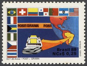 Stamp: 20 Years ECT Special Mail Services - Image Transmission (Brazil ...