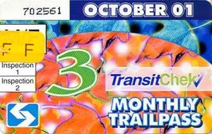 Transport Ticket: Transit Chek (SEPTA, United States of America(Monthly ...