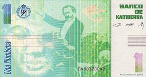 Banknote: 1 Numisma (Fantasy Issues) (Banco de Kamberra) Col:KMB-09a