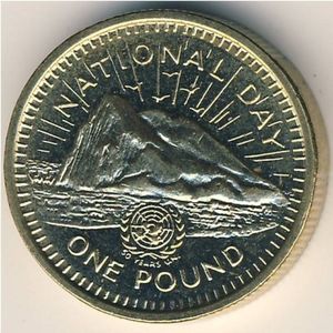 Moneda: 1 Pound (National Day - Rock of Gibraltar) (Gibraltar) (G60 ...