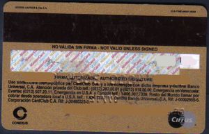 Bank Card: Central Banco Universal - Card Club Financiero (Central ...