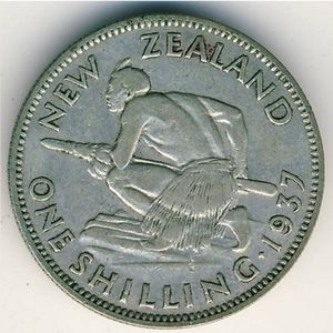 Coin: 1 Shilling (New Zealand(1936~1952 - George VI) WCC:km9