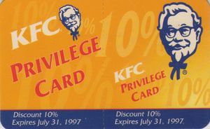 Functional Card: Privilege card (Restaurants and Cafes, Thailand(KFC ...