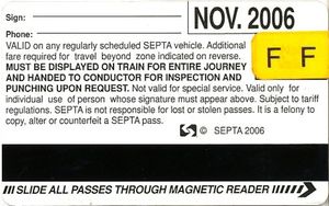 Transport Ticket: University City station (SEPTA, United States of ...
