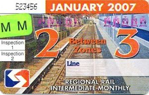 Transport Ticket: Rail Track at station (SEPTA, United States of ...