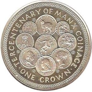 Coin: 1 Crown (Tercentenary of Manx Coinage) (Isle of Man(I77 - One ...