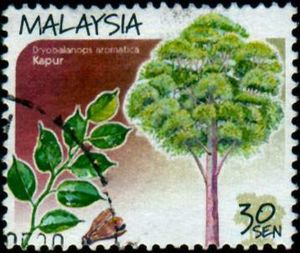 Stamp: Malaysian Trees- Dryobalanops aromatica (Malaysia(Malaysian ...