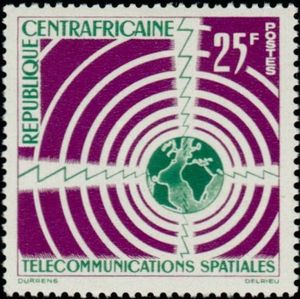 Stamp: Space Communications (Central African RepublicMi:CF 37,Sn:CF 25 ...