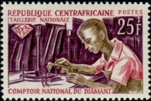 Stamp: Diamond cutting (Central African RepublicMi:CF 101,Sn:CF 62,Yt ...