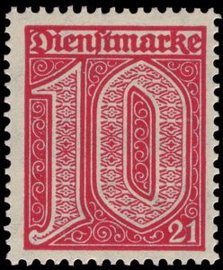 Stamp: Official Stamp for Prussia - figures '21' in the corners (German ...