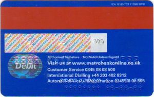 Bank Card: Metro Bank MasterCard Debit (Metro Bank, United Kingdom of ...