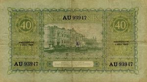 Billete de Banco: 40 Gulden (Países Bajos(1904-1929 "New Style" Issue ...