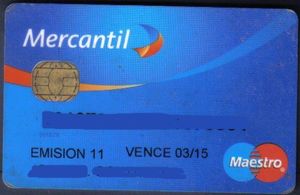Bank Card: Mercantil (Banco Mercantil, VenezuelaCol:VE-MS-0229