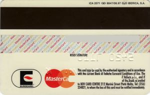 Bank Card: Mastercard-2 (Bank of Valletta p.l.c., MaltaCol:MT-MC-0001.02