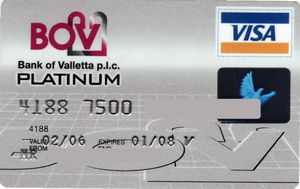 Bank Card: Platinum (Bank of Valletta p.l.c., Malta) Col:MT-VI-0005