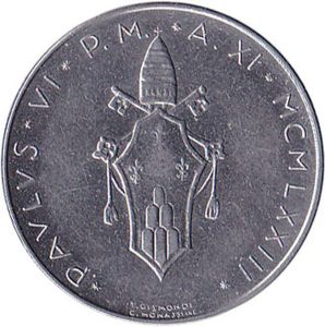 Moneta: 100 Lire (Città del Vaticano(1963~1978 - Papa Paolo VI) Col:VA ...