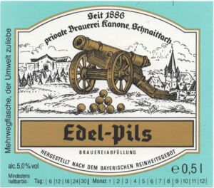 Drink Label: Edel pils (Brauerei Kanone Schnaittach, Germany, Federal ...