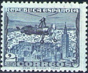 Stamp: Cierva Autogyro (Spain(La Cierva autogyro) Mi:ES 641IIb,Yt:ES ...
