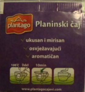 Tea Bag: Planinski čaj (plantago, Bosnia and Herzegovina) Col:TB-BA-0017