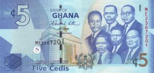 Banknote: 5 Cedis (Ghana(2007-2017 Issue) Wor:P-38b