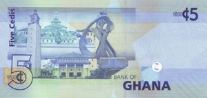 Banknote: 5 Cedis (Ghana(2007-2017 Issue) Wor:P-38b