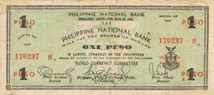 Banknote: 1 Peso (Philippines(Specialized Issues Iloilo) Wor:P-S305