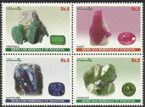 Stamp: Gems and Minerals of Pakistan (Pakistan(Gems and Minerals of ...