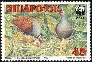 Stamp: Niuafo'ou Megapode (Megapodius pritchardii) (Niuafo'ou(W.W.F ...