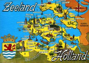 Postcard: Map of Zeeland, Netherlands (Netherlands(_ Province Zeeland ...