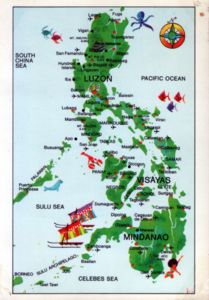 Postcard: Philippines Map (Philippines(- Maps) Col:PH-000001 📮
