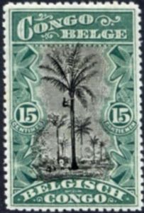 Stamp: Oil Palm Trees Bilingual (French-Dutch) - New Color (Belgian ...