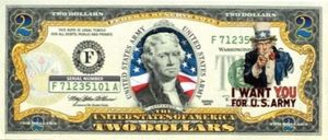 Banknote: 2 Dollars (United States of America(Commemorative, colorized ...